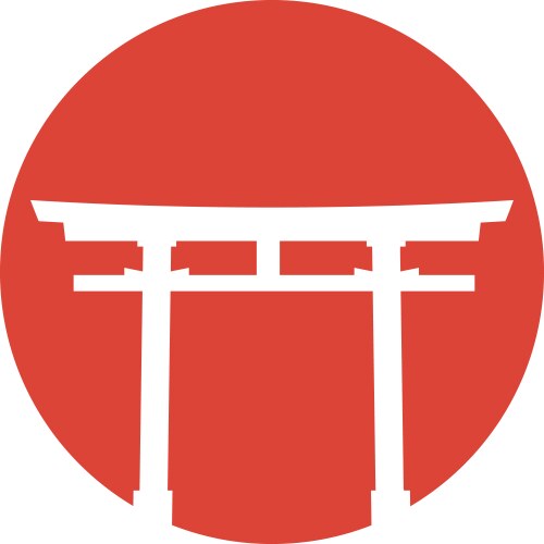 Japanese red gate traditional oriental landmark Vector Image