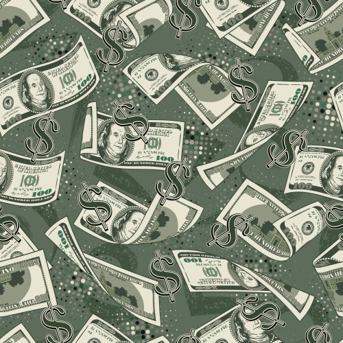 Money monochrome vintage seamless pattern Vector Image