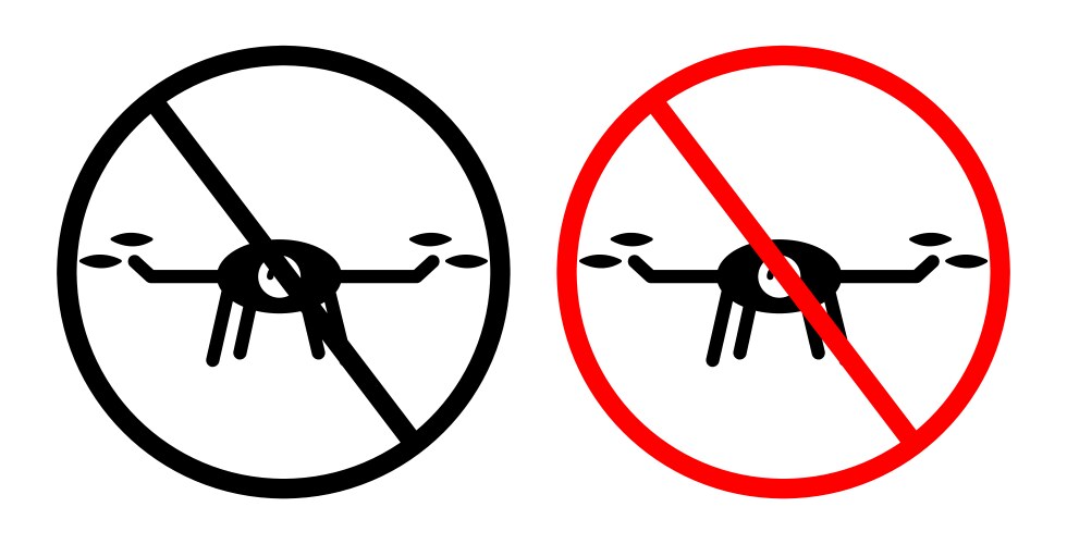 No plane sign icon set ban sky flight aircraft Vector Image