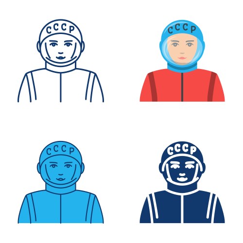 Soviet union silhouette icon set in line style Vector Image