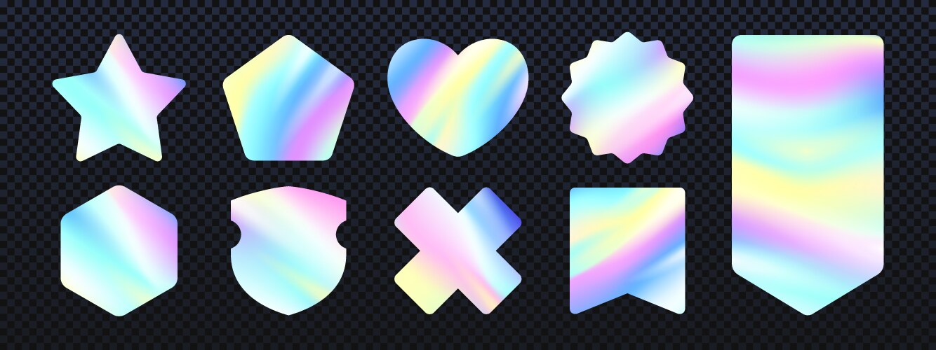 Holographic stickers hologram labels shapes Vector Image