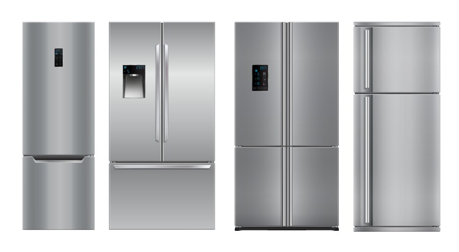 Set of vertical and horizontal fridges showcases Vector Image