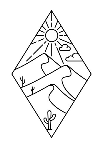 Beautiful nature line art Royalty Free Vector Image