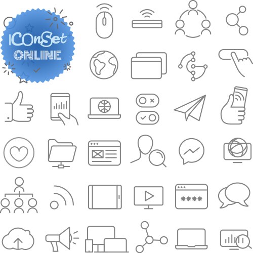 Network devices icon set Royalty Free Vector Image Network devices icon set Royalty Free Vector Image