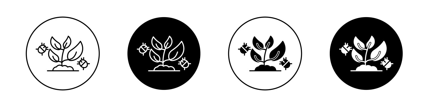 Pest plant icon set crop disease control from Vector Image