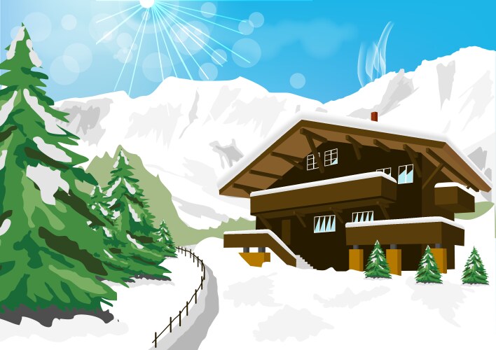 Wooden winter fence seamless Royalty Free Vector Image