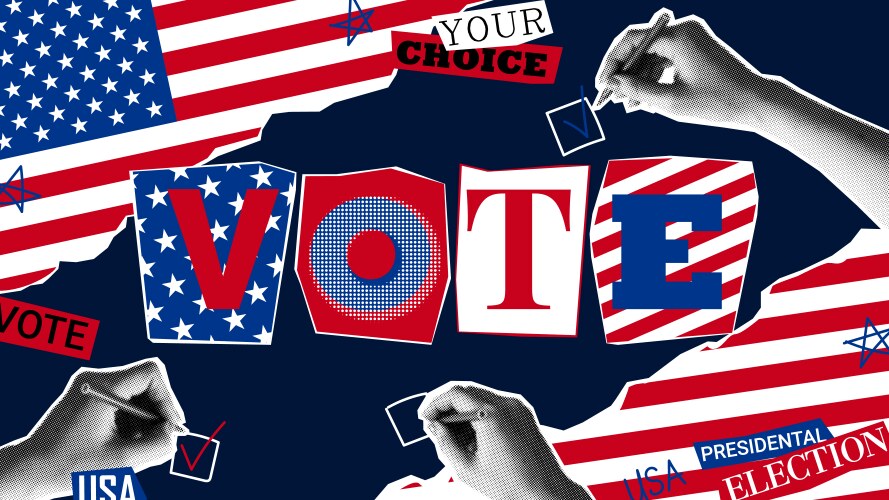 2024 presidential election promo collage Vector Image