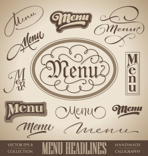 Menu Calligraphy Vector Images (over 19,000)