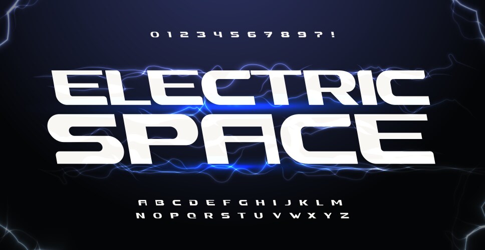 Electric Lightning Font Alphabet Blue Lightning Letters Numbers Hi Res