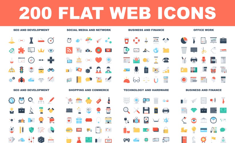 200 sticker icons Royalty Free Vector Image - VectorStock