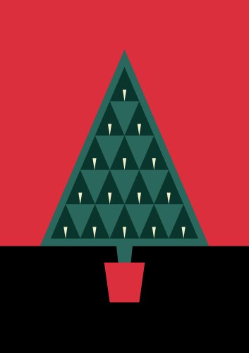 Christmas tree geometric pattern stencil Vector Image