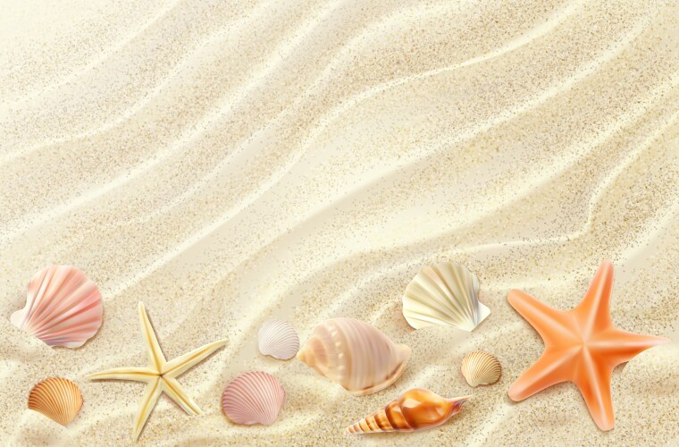 Sand summer beach seamless background Royalty Free Vector