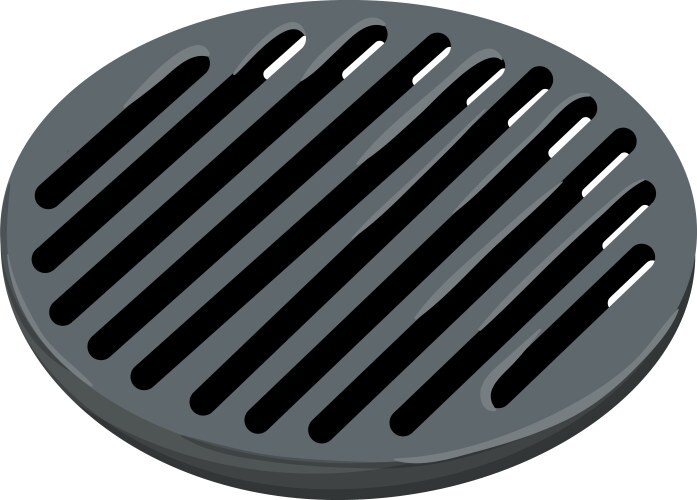 Manhole drainage grate cartoon Royalty Free Vector Image