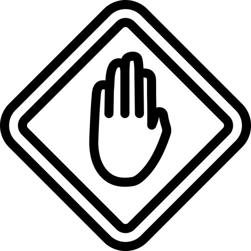 Crossed hand icon do not touch symbol Royalty Free Vector