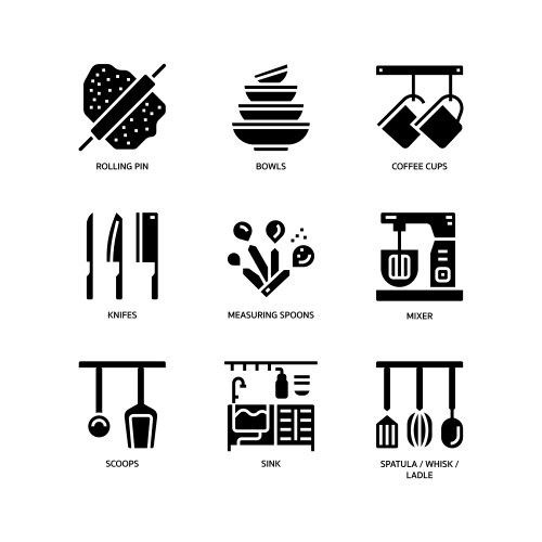 Homemade food badges kitchen cooking symbols Vector Image
