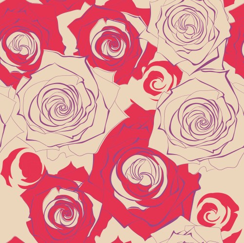 Seamless roses pattern Royalty Free Vector Image