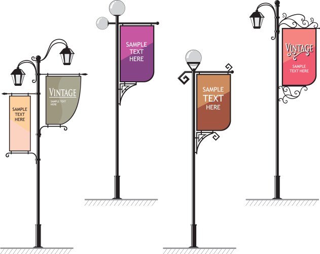 Vintage Street Lamp Sign Royalty Free Vector Image