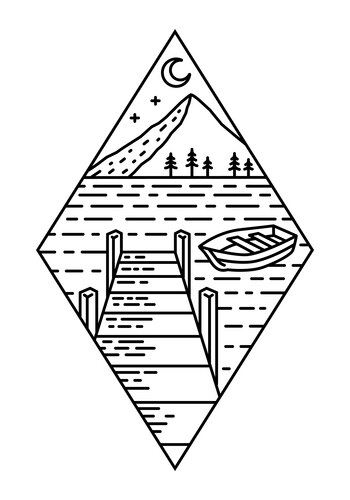 Beautiful nature line art Royalty Free Vector Image