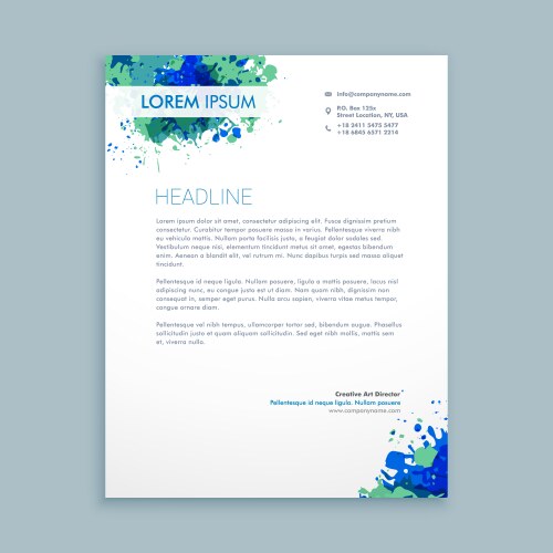 Professional creative business letterhead design Vector Image