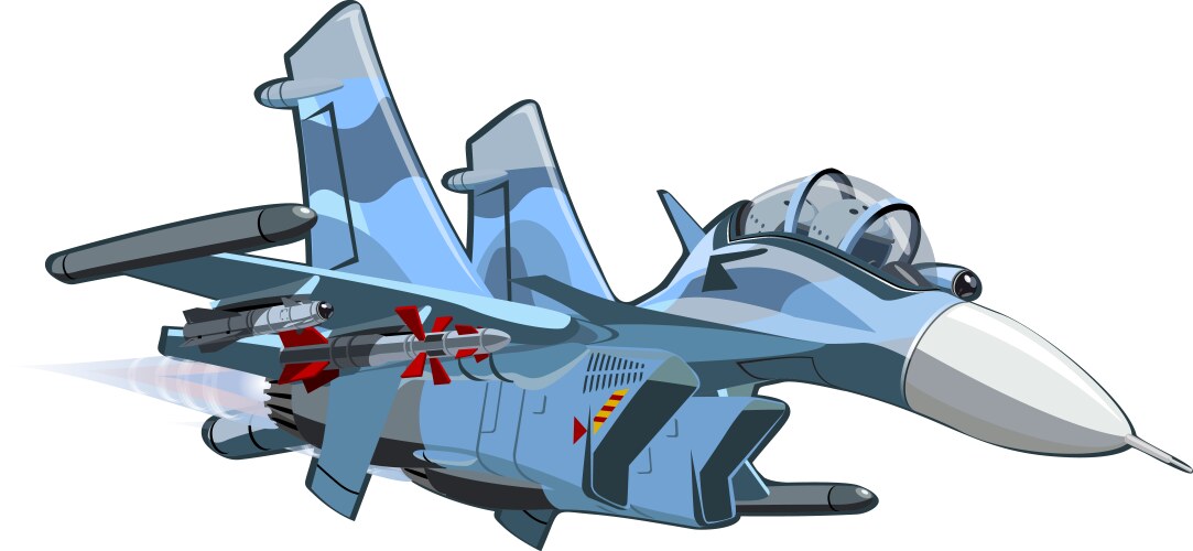 Cartoon military jet Royalty Free Vector Image