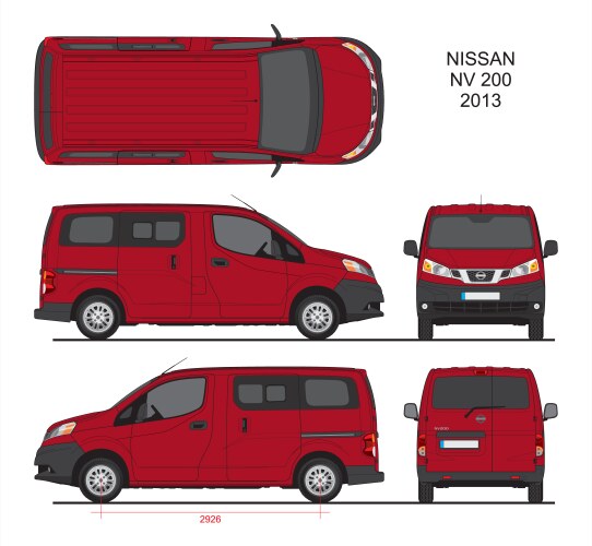 Nissan nv200 passenger van 2009 Royalty Free Vector Image