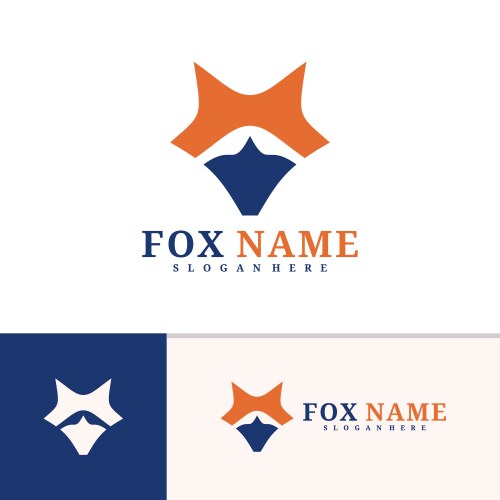 Fox logo template creative head design Royalty Free Vector