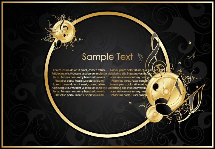 Gold Music Notes Vector Images (over 2,500)
