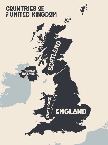 United kingdom map with selectable territories Vector Image