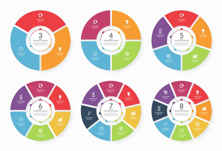Infographic circle template with 9 steps Vector Image
