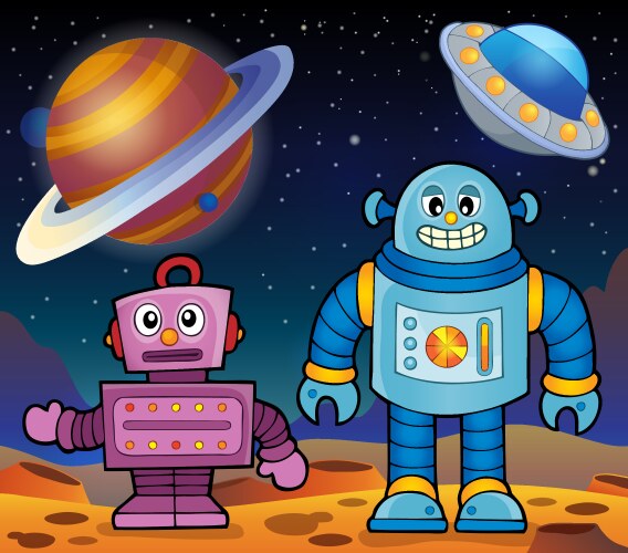 Robot theme image 1 Royalty Free Vector Image - VectorStock