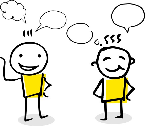 Two cute kids talking to each other cartoon Vector Image