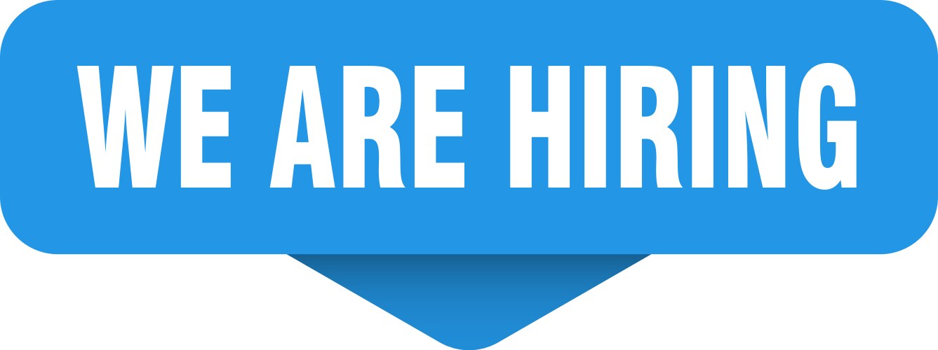 We are hiring sticker sign Royalty Free Vector Image