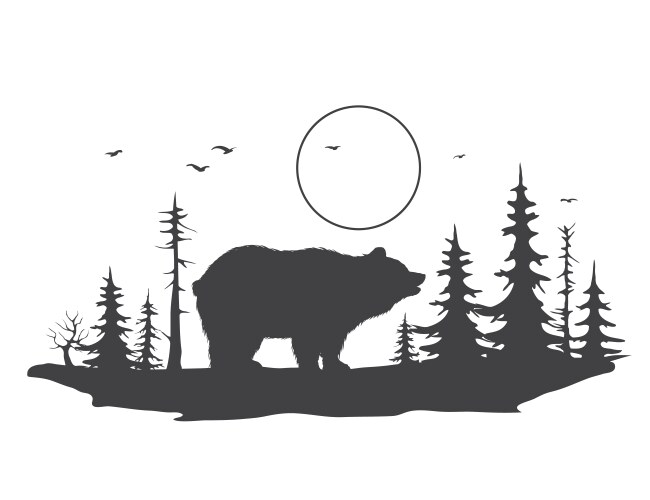 Bear forest Royalty Free Vector Image - VectorStock