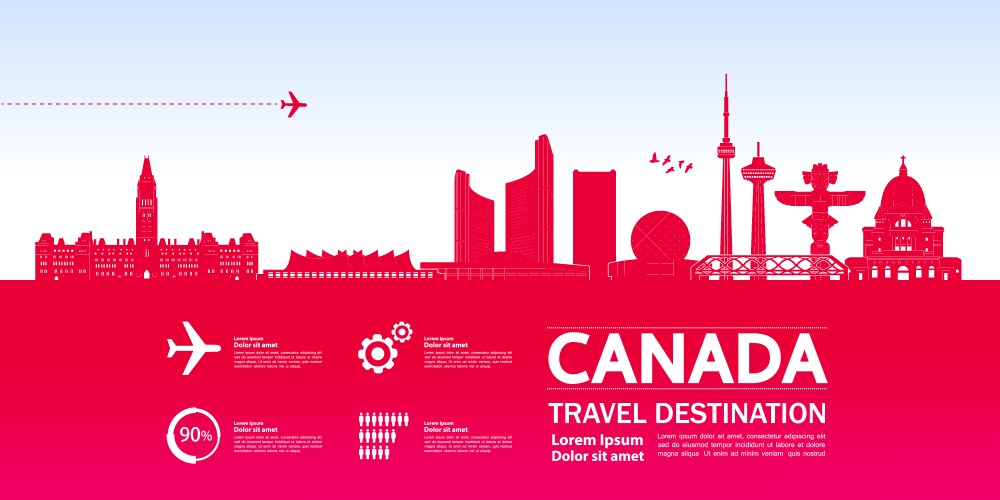 Canada travel destination Royalty Free Vector Image
