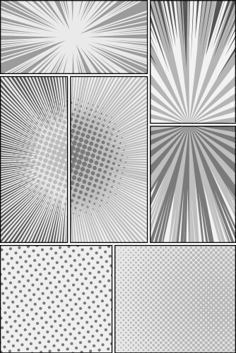 Black comic book transparent background Royalty Free Vector