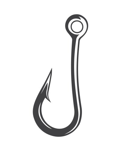 Colorful Fish & Hook Logo Royalty Free Vector Image