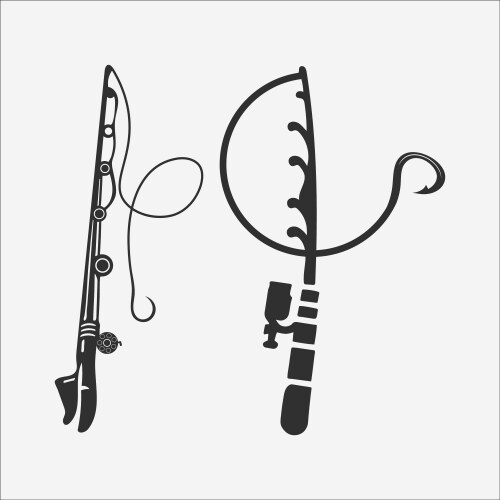 Fishing rod logo monogram Royalty Free Vector Image