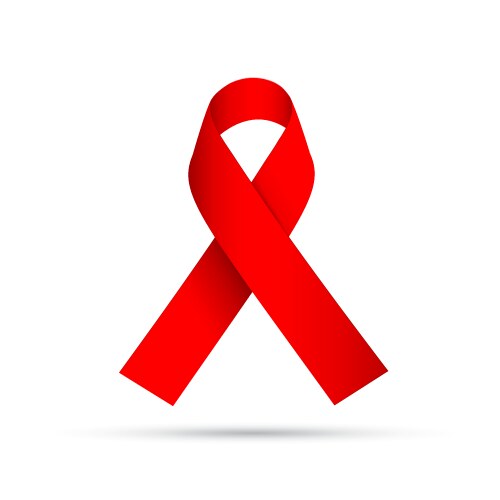 Realistic red ribbon world aids day symbol 1 Vector Image