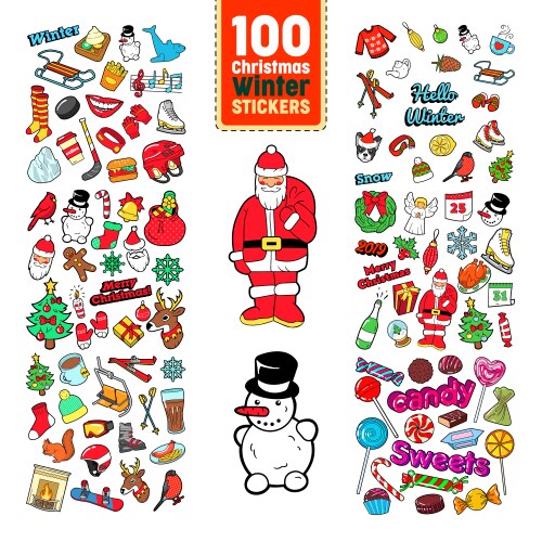 Holiday stickers Royalty Free Vector Image - VectorStock