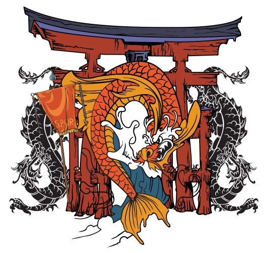 Japanese emblem Royalty Free Vector Image - VectorStock