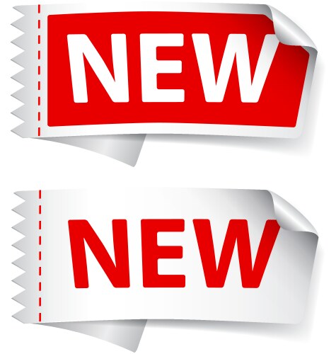 Modern label new update with bell banner element Vector Image