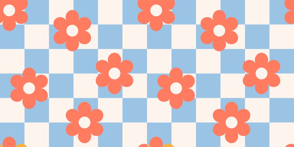 Y2k background retro abstract flowers Royalty Free Vector