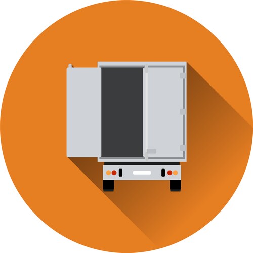 Truck trailer rear view icon Royalty Free Vector Image