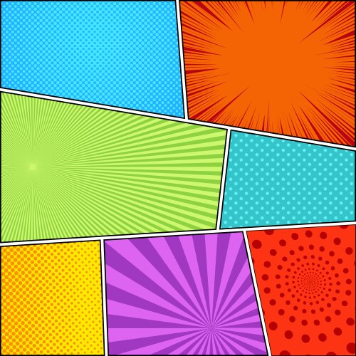 Colorful comics template Royalty Free Vector Image