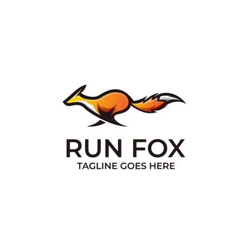 Running fox animal color sketch engraving Vector Image