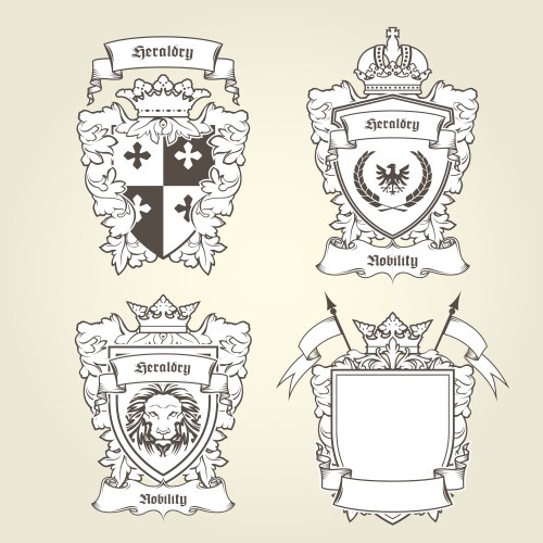 Coat of arms collection - emblems and blazons Vector Image