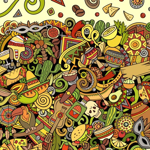 Latin america cartoon frame Royalty Free Vector Image