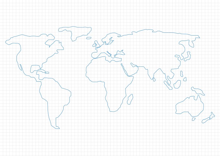 World map in doodle style Royalty Free Vector Image