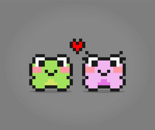 8 bit pixel frog Royalty Free Vector Image - VectorStock