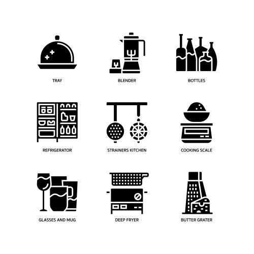 Homemade food badges kitchen cooking symbols Vector Image